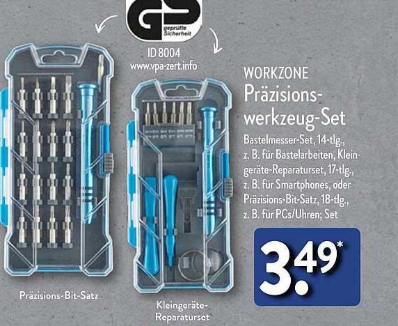 Workzone Präzisionswerkzeug-Set Angebot bei Aldi Nord