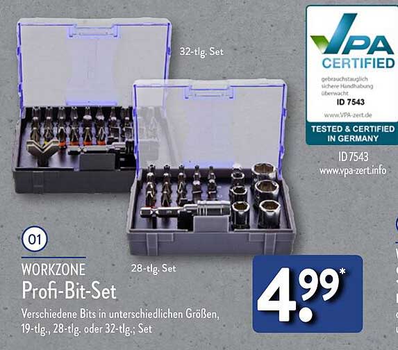 Workzone Profi-Bit-Set Angebot bei Aldi Nord