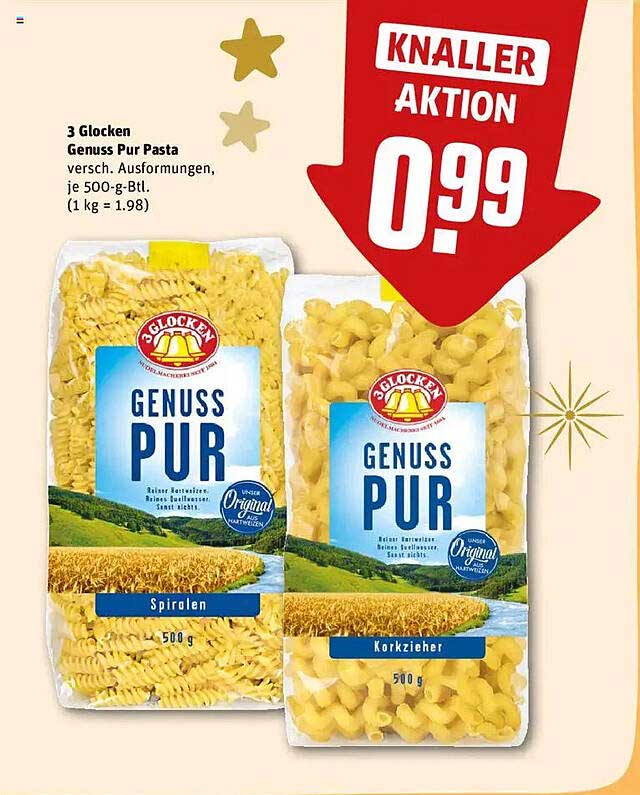 3 Glocken Genuss Pur Pasta - Verschiedene Ausführungen 500 G Angebot ...