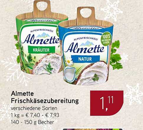 Almette Frischkäsezubereitung - Verschiedene Sorten Angebot bei ...