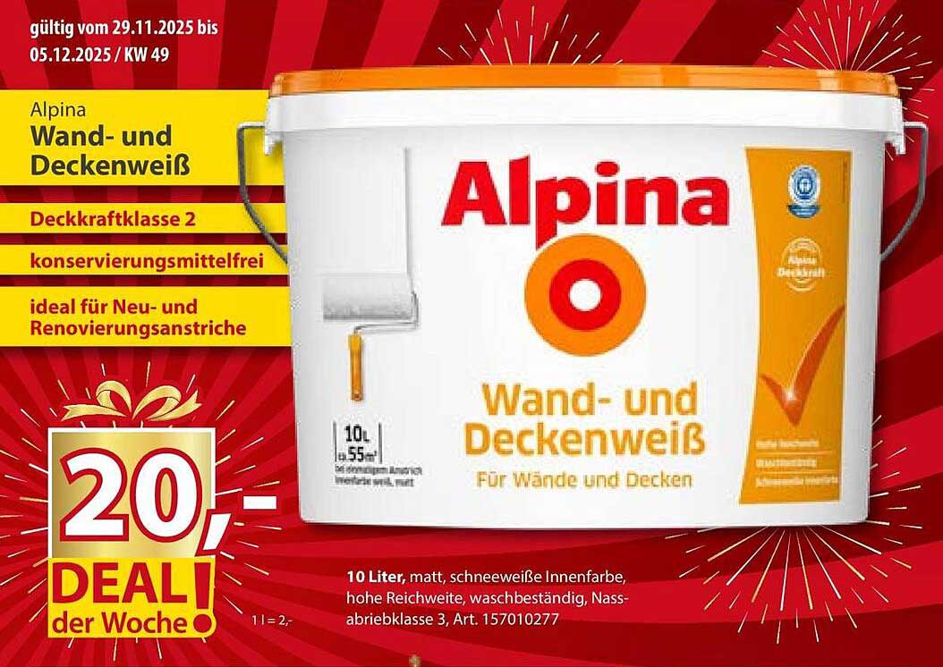 Alpina Weiss 10 Liter Angebot