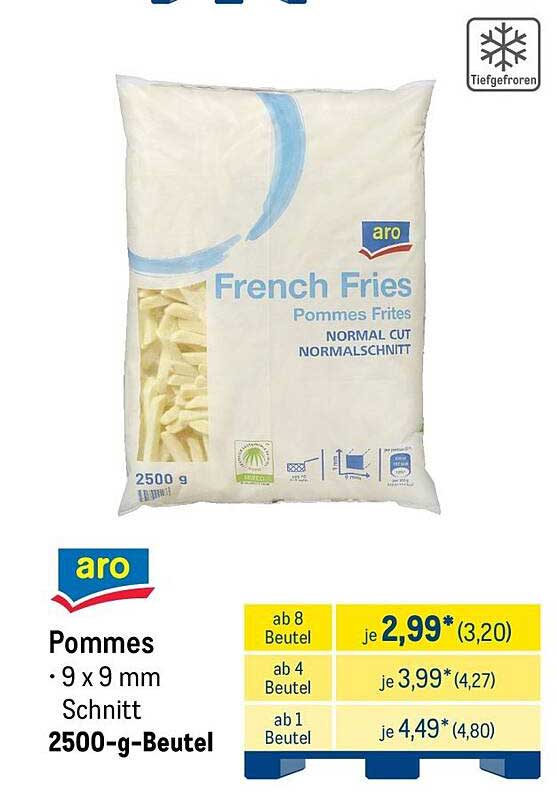 Aro Pommes Frites 2500 G - Normalschnitt Angebot bei METRO ...