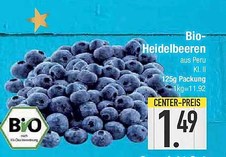 Bio-Heidelbeeren Aus Peru 125G Angebot bei E-Center - ProspektGuru.de