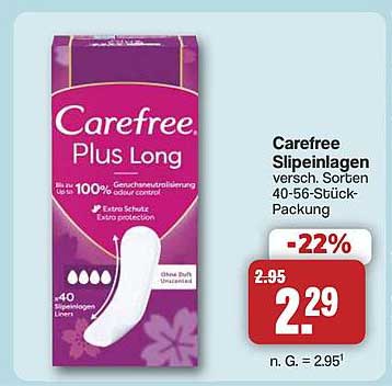 Carefree Slipeinlagen Plus Long, 40-56 Stück-Packen Angebot bei Famila ...
