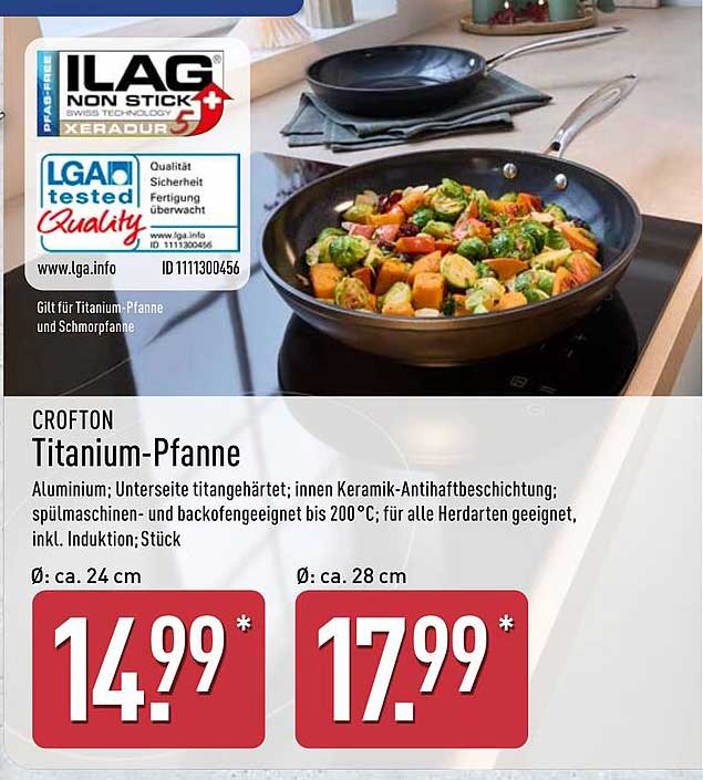 Crofton Titanium-Pfanne Angebot bei Aldi Nord - ProspektGuru.de
