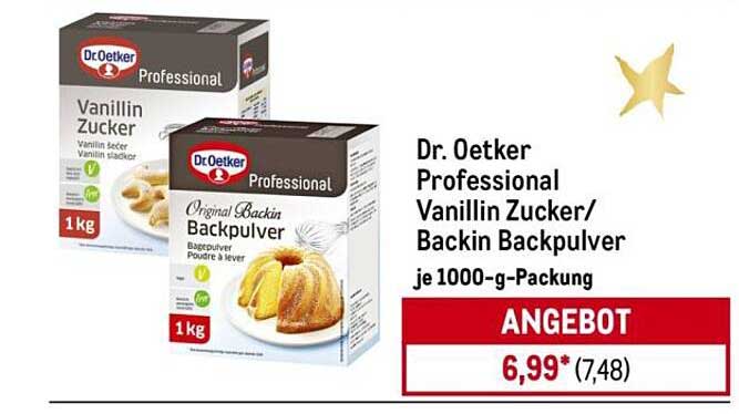 Dr. Oetker Professional Vanillin Zucker / Backin Backpulver Je 1000-G ...