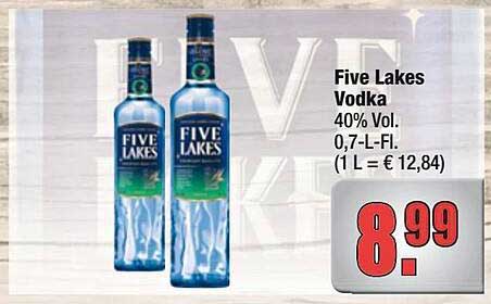 Five Lakes Vodka 40% Vol, 0,7-L-Fl. Angebot bei Alldrink - ProspektGuru.de