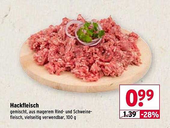 Hackfleisch Gemischt, Aus Magerem Rind- Und Schweinefleisch, Vielseitig ...