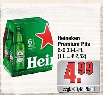 Heineken Premium Pils 6X0,33L Flasche Angebot bei Alldrink ...