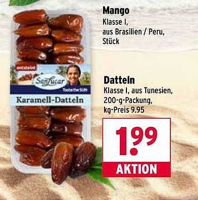 Karamell-Datteln, Klasse I, Aus Tunesien, 200-G-Packung Angebot bei ...