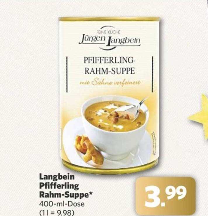 Langbein Pfifferling Rahm-Suppe 400-Ml-Dose Angebot bei Combi ...