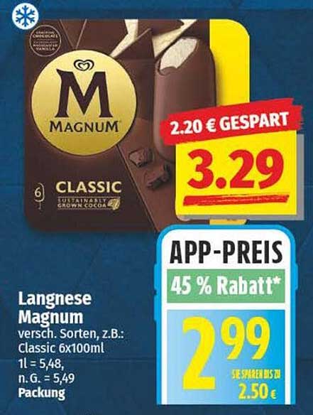 Langnese Magnum Classic 6X100Ml Angebot bei nah & gut - ProspektGuru.de