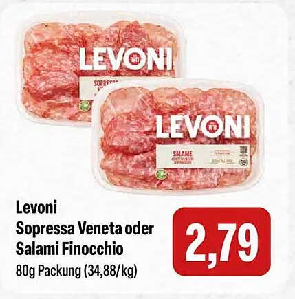 Levoni Sopressa Veneta Oder Salami Finocchio 80G Packung Angebot bei ...
