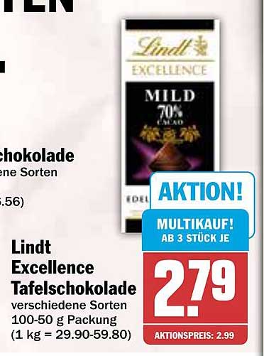 Lindt Excellence Tafel-Schokolade - 70% Schokolade, Verschiedene Sorten ...