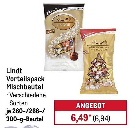 Lindt Lindor Vorteilspack + 30% Gratis - Verschiedene Sorten 250 G ...