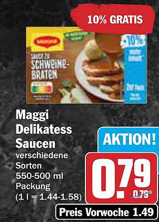 Maggi Delikatess Saucen Verschiedene Sorten 550-500 Ml Packung Angebot ...