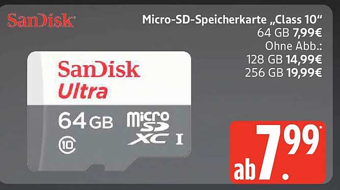 Micro-Sd-Speicherkarte „Class 10“ 64 Gb Zum Sonderpreis Angebot bei ...