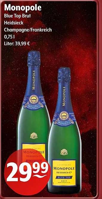 Monopole Blue Top Brut Heidsieck Champagne/Frankreich 0,75 L Angebot ...