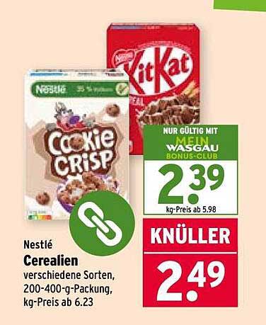 Nestlé Cerealien Verschiedene Sorten, 200-400-G-Packung Angebot bei ...