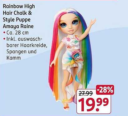 Rainbow High Hair Chalk & Style Puppe Amaya Raine Angebot bei Rossmann ...