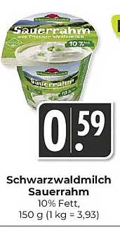 Schwarzwaldmilch Sauerrahm 10% Fett, 150 G Angebot bei HIEBER ...