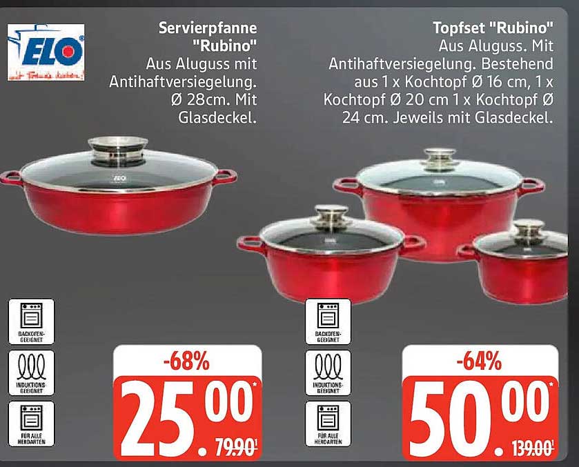 Servierpfanne "Rubino" & Topfset "Rubino" Angebot bei Marktkauf ...