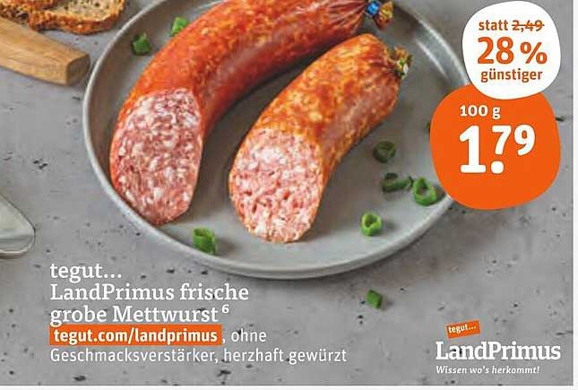 Tegut... Landprimus Frische Grobe Mettwurst Angebot bei tegut ...