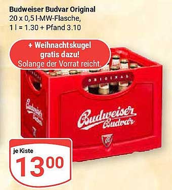 Budweiser Budvar Original Angebot bei Globus - ProspektGuru.de