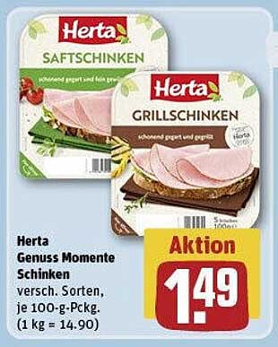 Herta Genuss Momente Schinken Angebot bei REWE