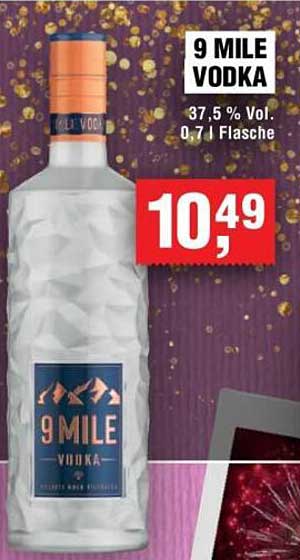 9 Mile Vodka 37,5 % Vol. - 0,7 L Flasche Angebot bei Handelshof ...