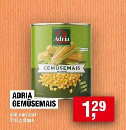 Adria Gemüsemais 710 G Dose Angebot bei Handelshof - ProspektGuru.de