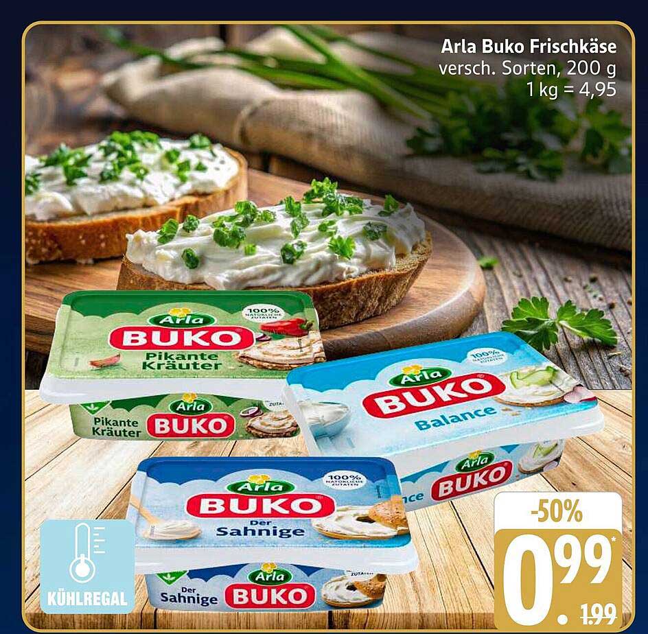 Arla Buko Frischkäse, Verschiedene Sorten, 200 G Angebot bei Marktkauf ...