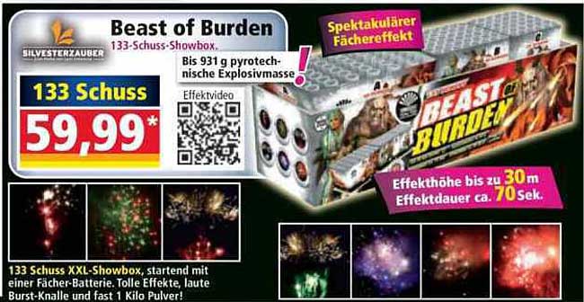 Beast Of Burden 133-Schuss-Showbox Angebot bei Norma - ProspektGuru.de