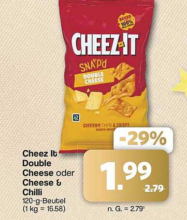 Cheez It Double Cheese Oder Cheese & Chilli 120-G-Beutel Angebot bei ...