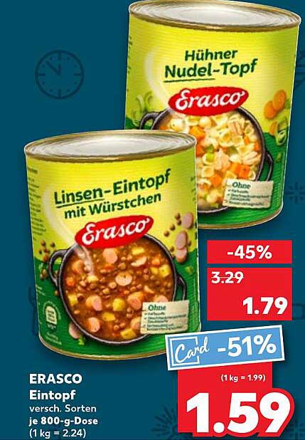 Erasco Eintopf Verschiedene Sorten 800-G-Dose Angebot bei Kaufland ...