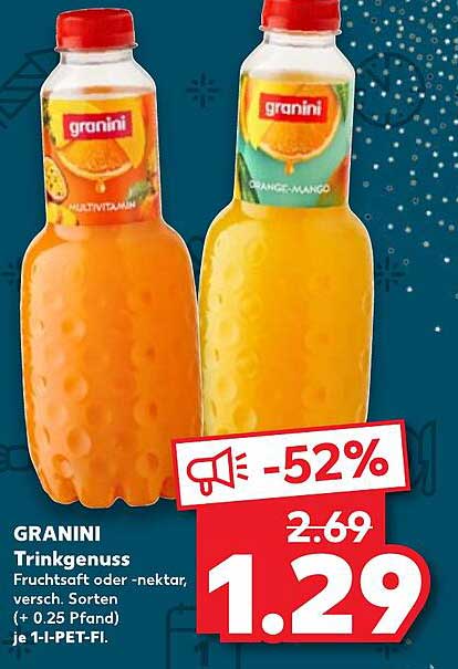Granini Trinkgenuss Fruchtsaft Oder -Nektar, Verschiedene Sorten ...