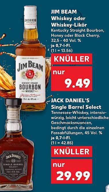 Jim Beam Bourbon Whiskey 1 Liter Angebot bei Handelshof - ProspektGuru.de