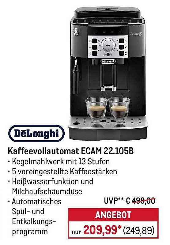 Faszinierend Delonghi Kaffeevollautomat Ecam 22105b Bilder