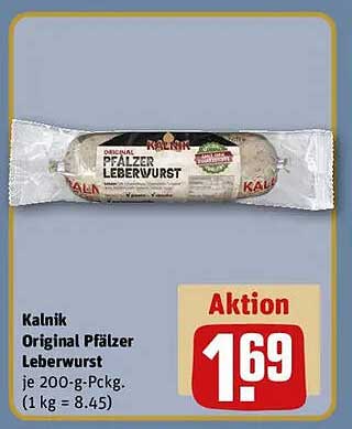 Kalnik Original Pfälzer Leberwurst 200 G Angebot bei REWE Kaufpark ...