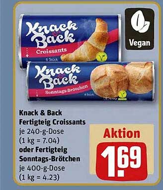 Knack & Back Fertigteig Croissants Oder Sonntag-Brötchen Angebot bei ...