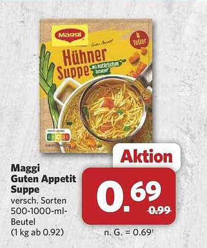 Maggi Guten Appetit Hühnersuppe 500-1000-Ml-Beutel Angebot bei Combi ...