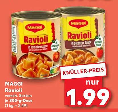 Maggi Ravioli In Verschiedenen Sorten – Jetzt Zum Knüller-Preis ...