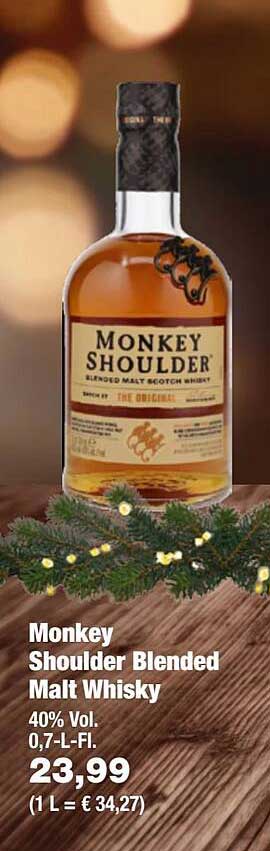 Monkey Shoulder Blended Malt Scotch Whisky 0,7L Angebot bei Globus ...