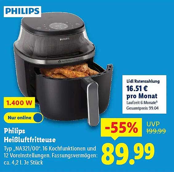 Philips Heißluftfritteuse Angebot bei Lidl - ProspektGuru.de