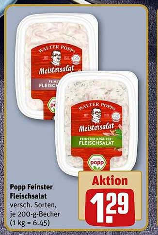Popp Feinster Fleischsalat Angebot bei REWE Center - ProspektGuru.de