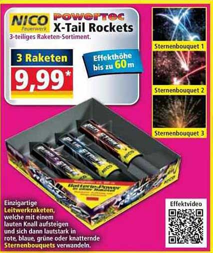 Nico Powertec X-Tail Rockets – 3-Teiliges Raketen-Sortiment Angebot bei ...