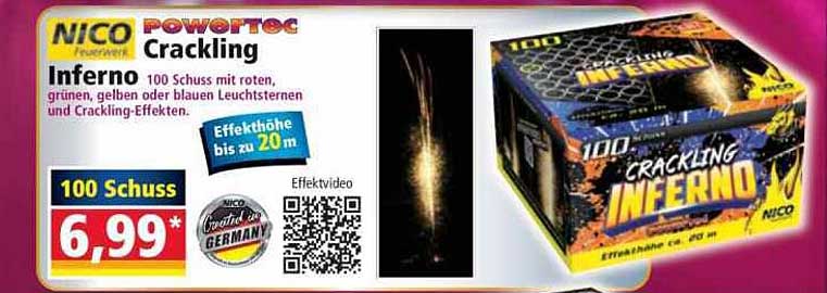 Powftec Crackling Inferno – 100 Schuss Feuerwerk Angebot bei Norma ...