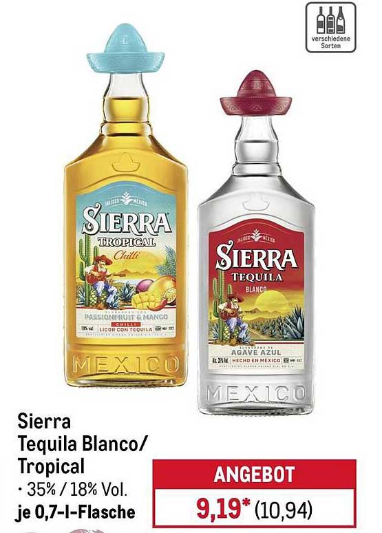 Sierra Tequila Blanco/Tropical 0,7 L - Tequila-Genuss Zum Sonderpreis ...