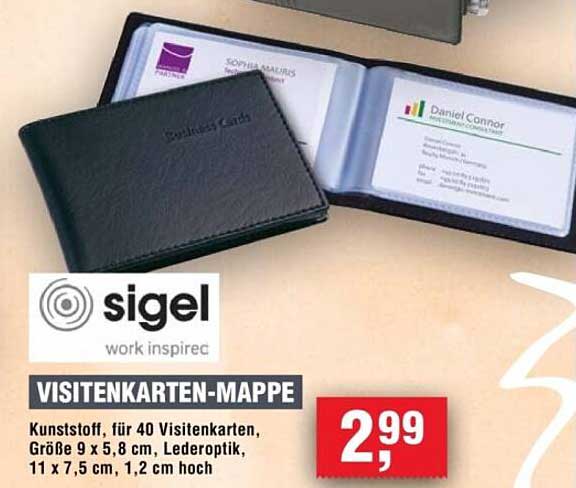 Visitenkarten-Mappe Von Sigel Angebot bei Handelshof - ProspektGuru.de