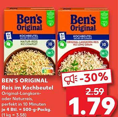 Ben's Original Reis Im Kochbeutel Angebot bei Kaufland - ProspektGuru.de